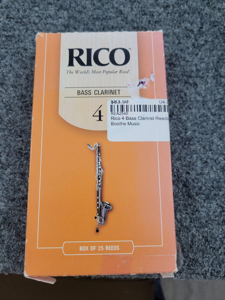 Rico 4 Bass Clarinet Reeds 24 Box - Boothe Music